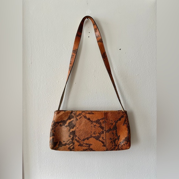 Aldo | Bags | Vintage Aldo Brown Faux Snake Skin Leather Shoulder Purse ...